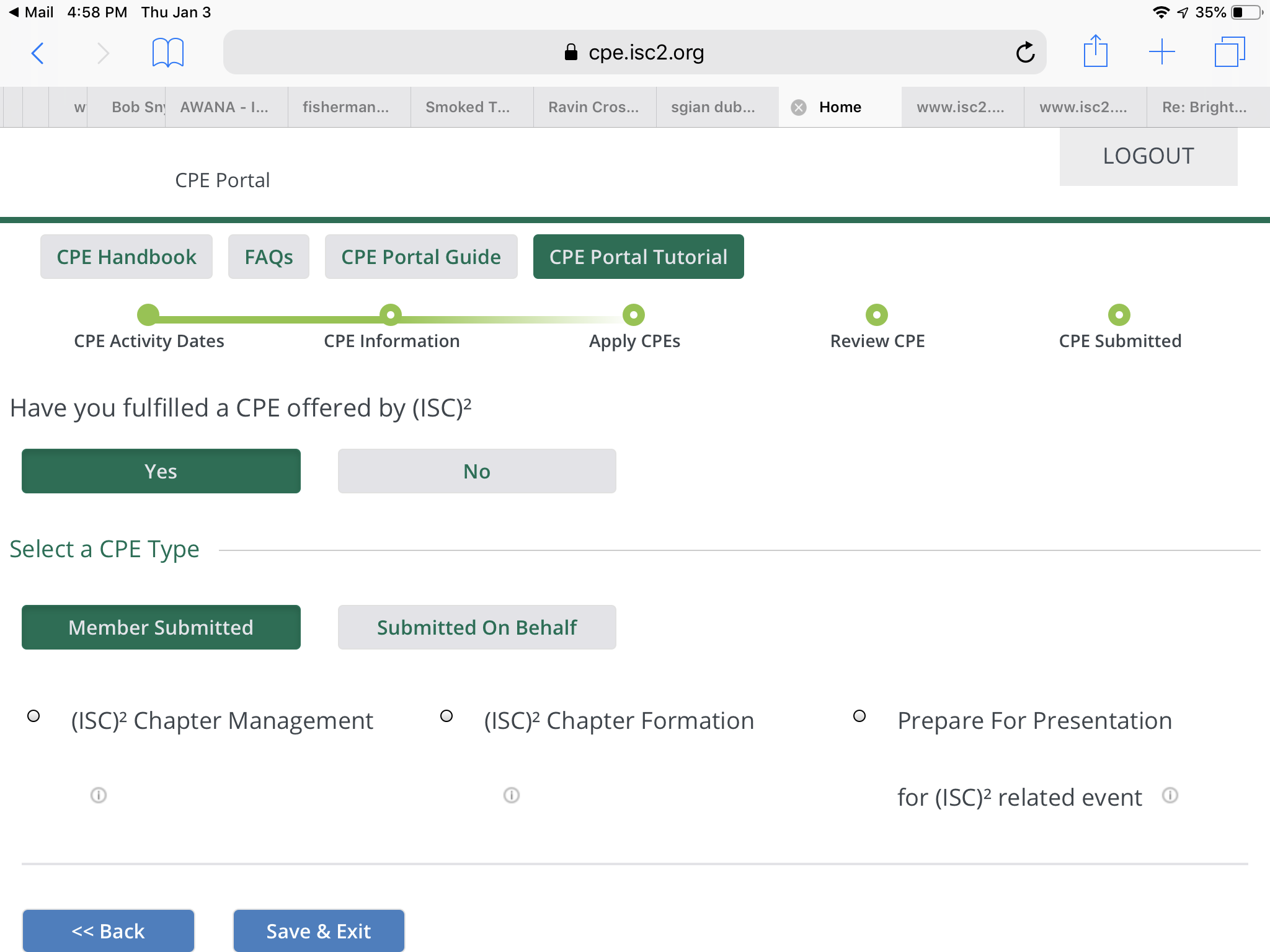 ISC2 CPE Submission - ISC2 Community