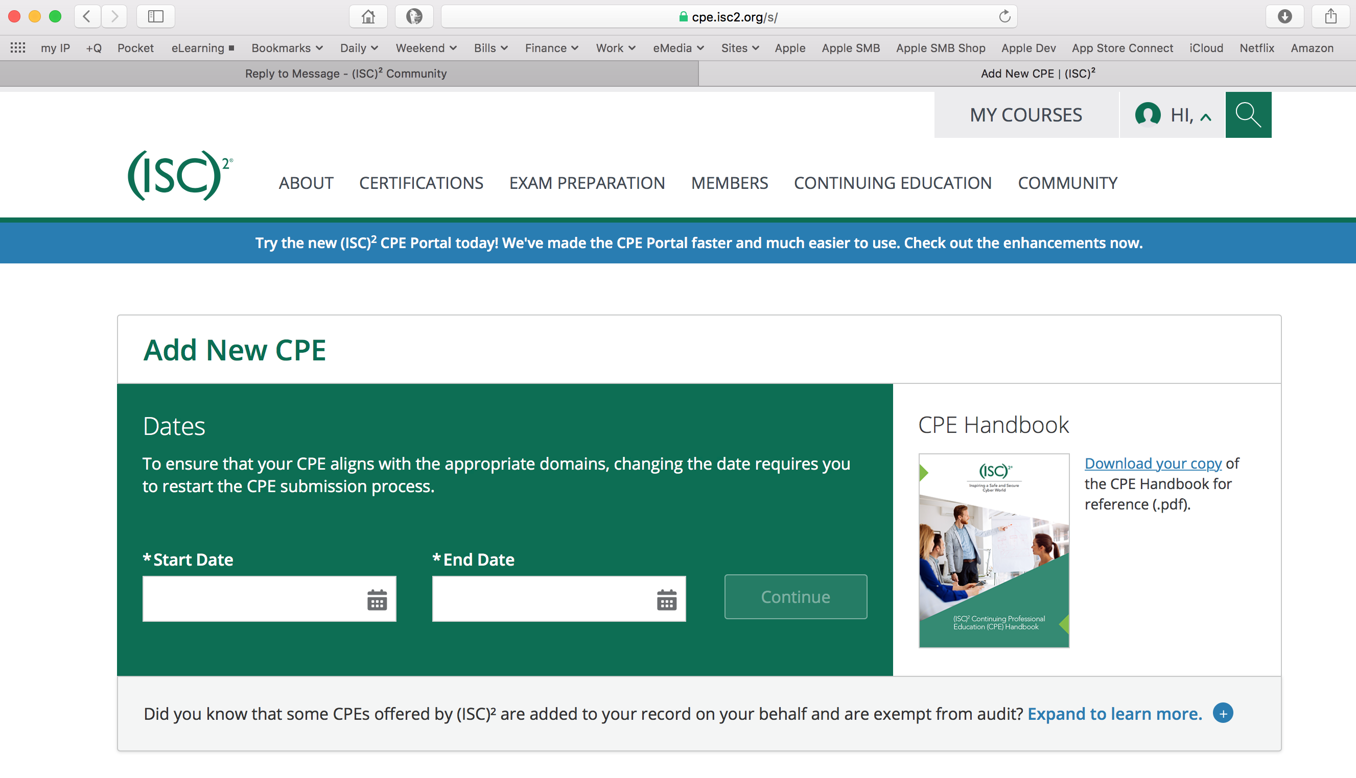 Single sign-on error - (ISC)² Community
