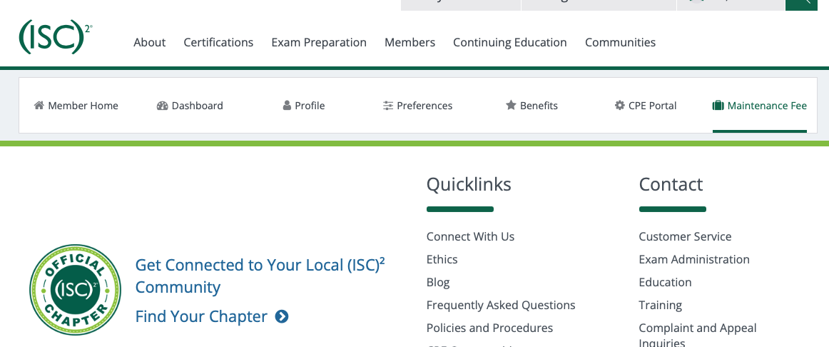 Unable to access dashboard - ISC2 Community