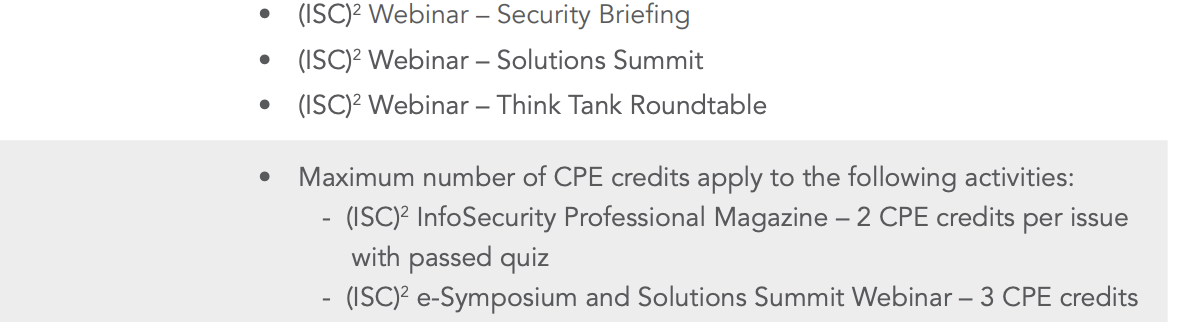 For the CPE of magazines - ISC2 Community