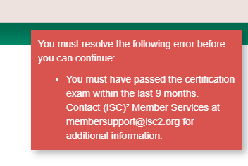 Endorsement process for Certified in Cybersecurity - ISC2 Community