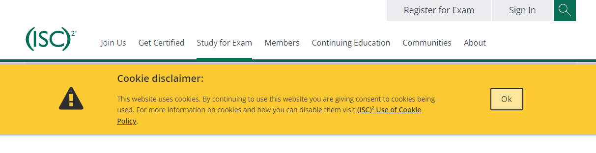 Persistent banners - ISC2 Community