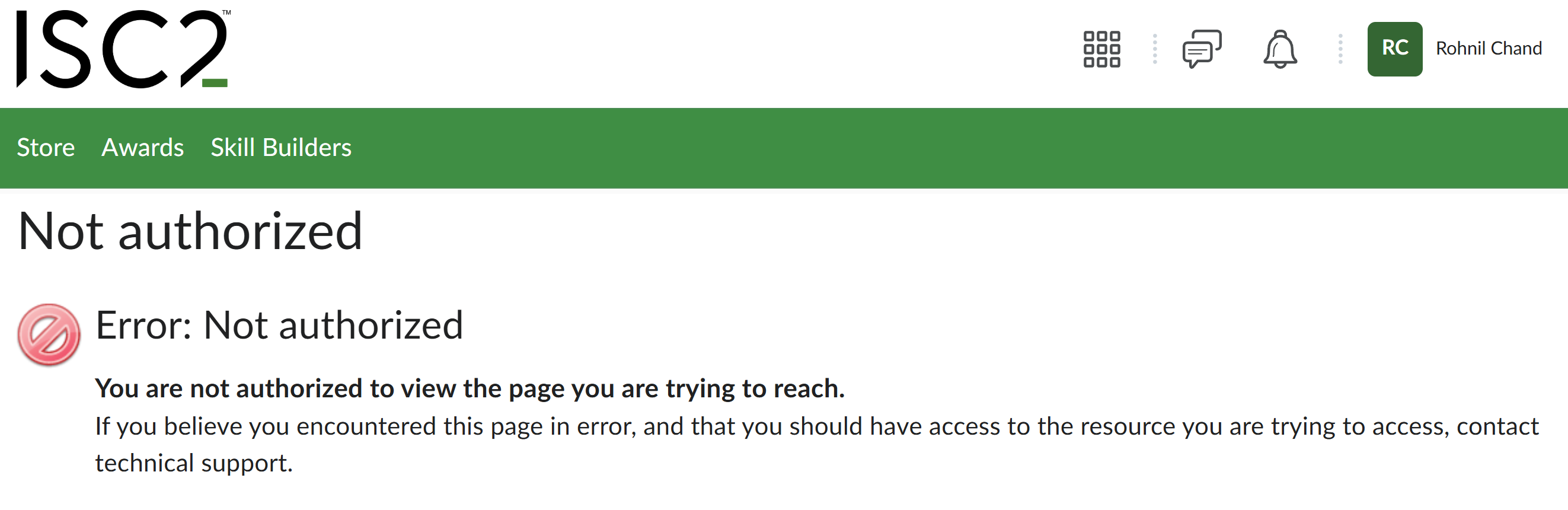 Not authorized ISC2 insights CPE quizzes - ISC2 Community