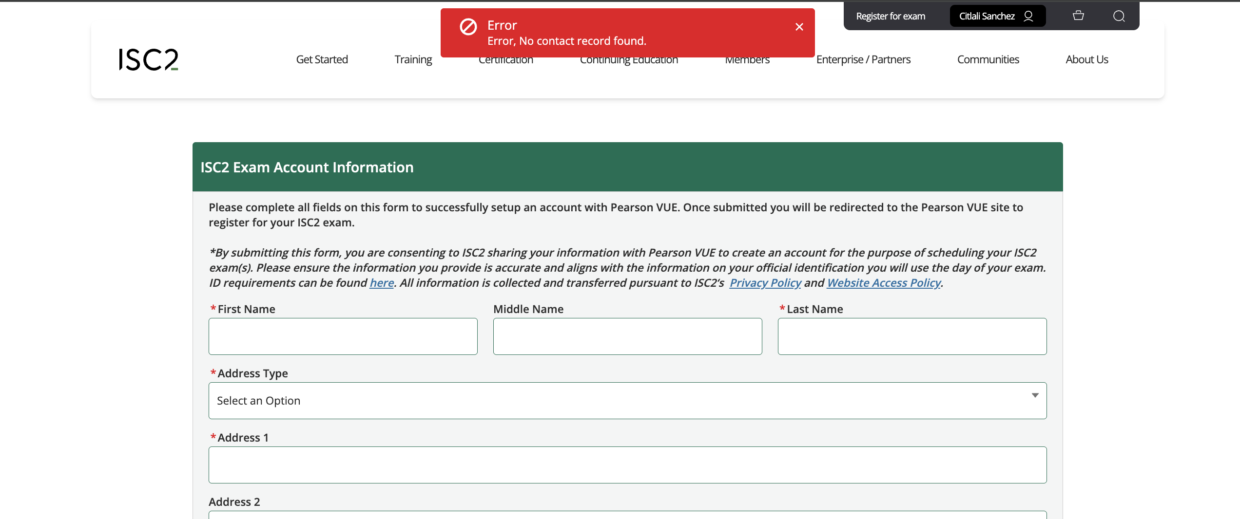 Unable to schedule exam - Page 6 - ISC2 Community